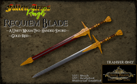 Second Life Marketplace - [FAR] Requiem Blade Gold/Red (Box)